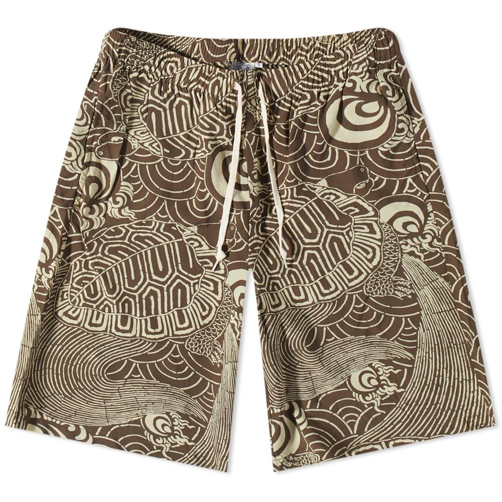 orSlow Turtle Print Hawaiian Short orSlow