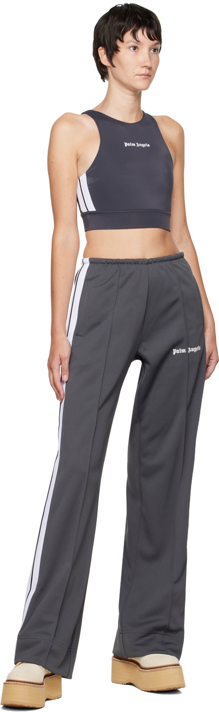 Palm Angels Gray Striped Lounge Pants Palm Angels