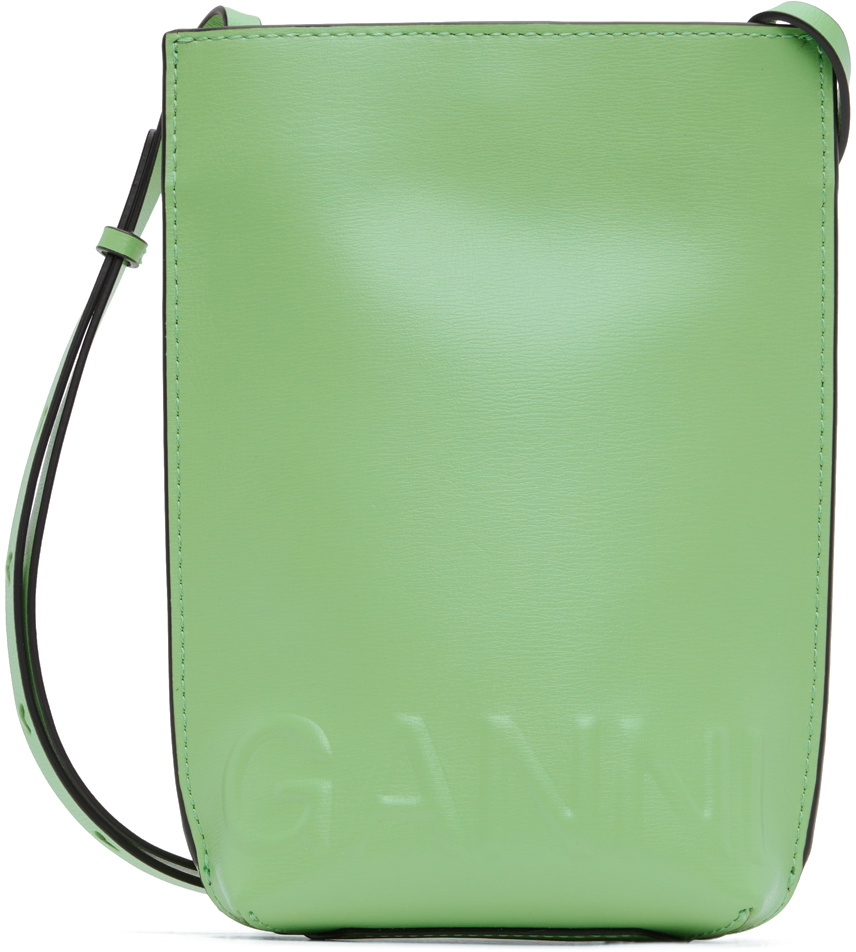 GANNI Green Small Recycled Leather Shoulder Bag GANNI