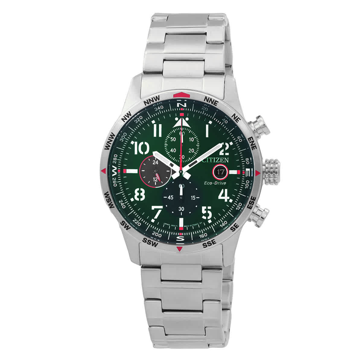 Citizen Aviator Chronograph Green Dial Mens Watch CA0791-81X Citizen
