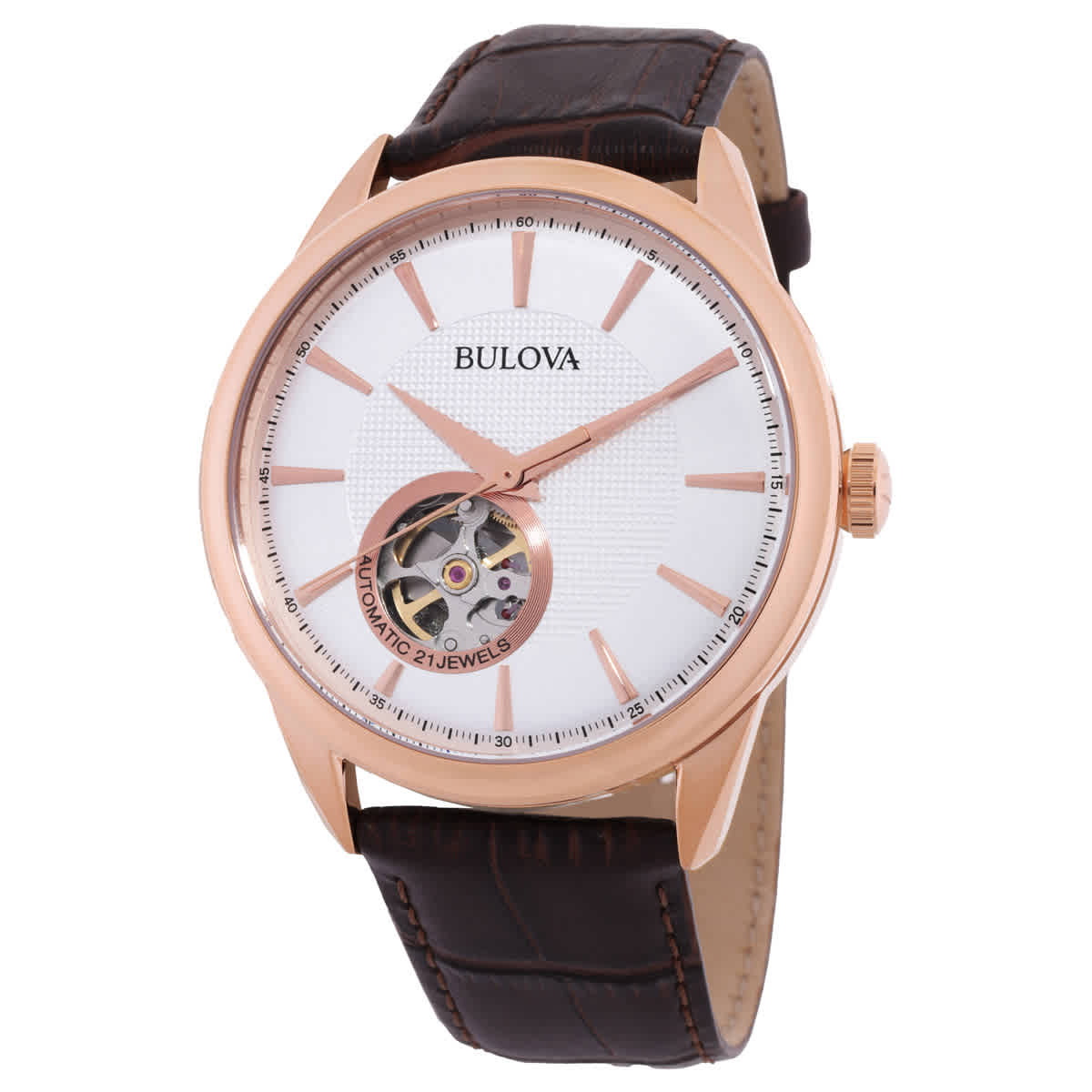 Bulova Automatic White Dial Mens Watch 97A133 Bulova