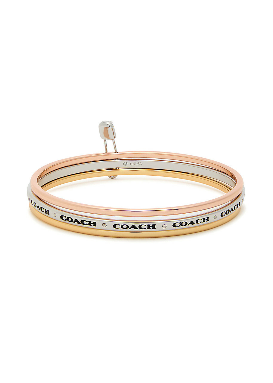 Coach Layered Tri-tone Bangle - Gold - One Size Coach