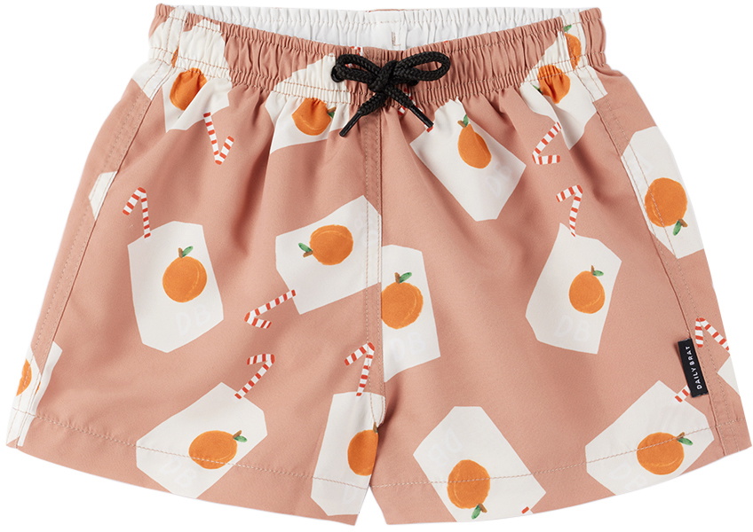 Daily Brat Kids Brown Drizzle Juice Swim Shorts Daily Brat
