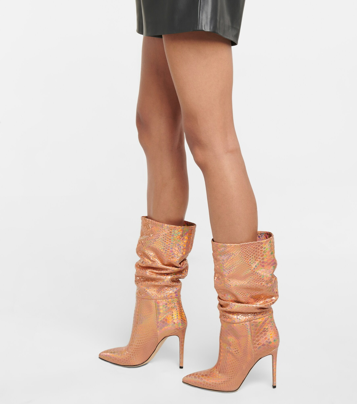 Paris Texas - Python-effect metallic leather boots Paris Texas