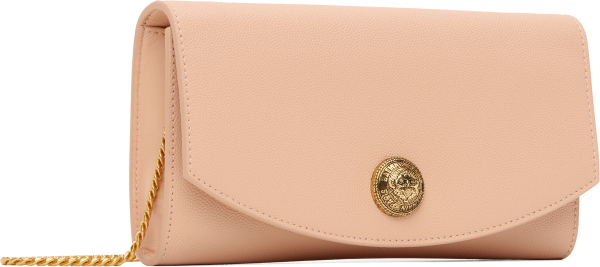 Balmain Pink Emblème Grained Calfskin Bag Balmain