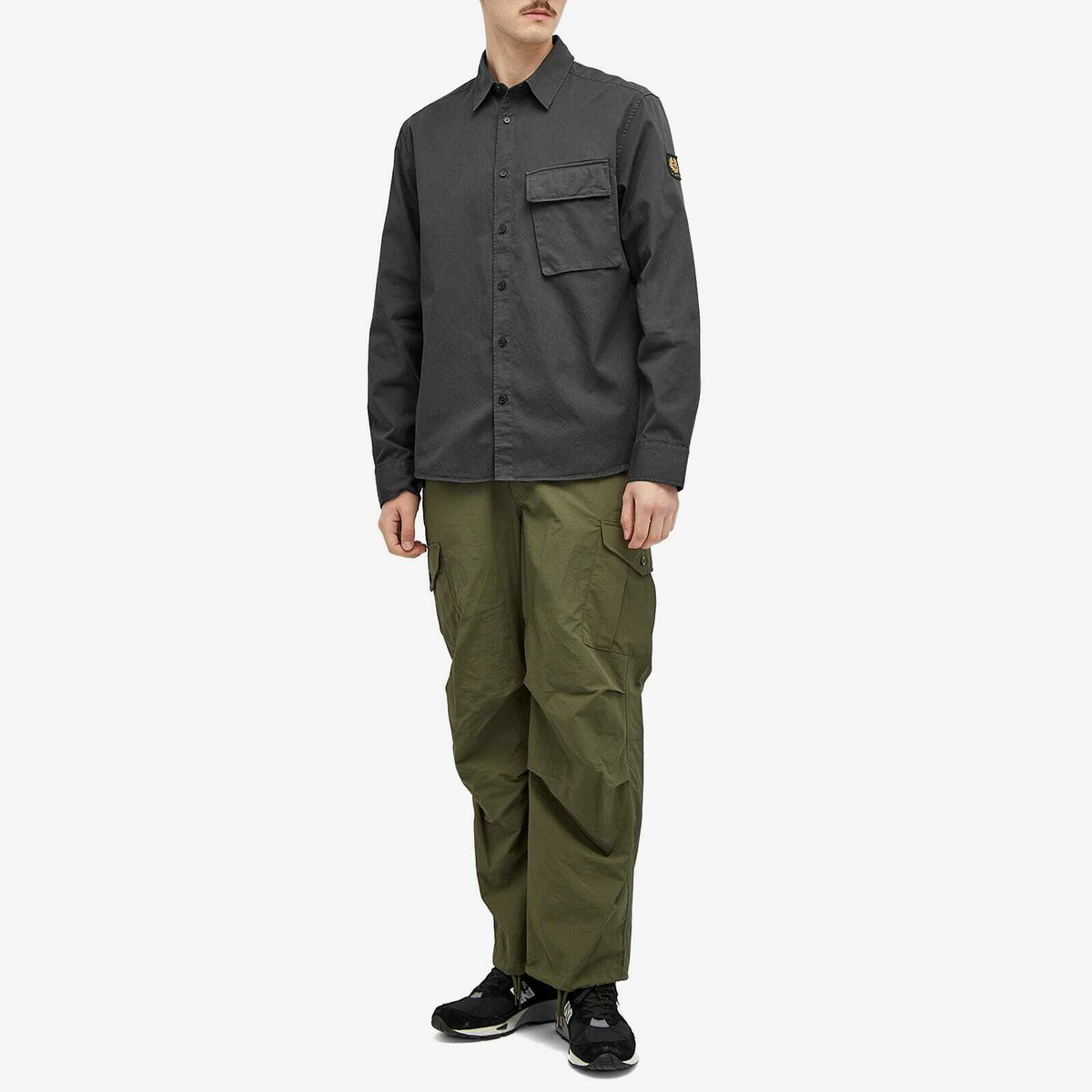 Belstaff Men's Scale Garment Dyed Shirt in Grey Melange Belstaff