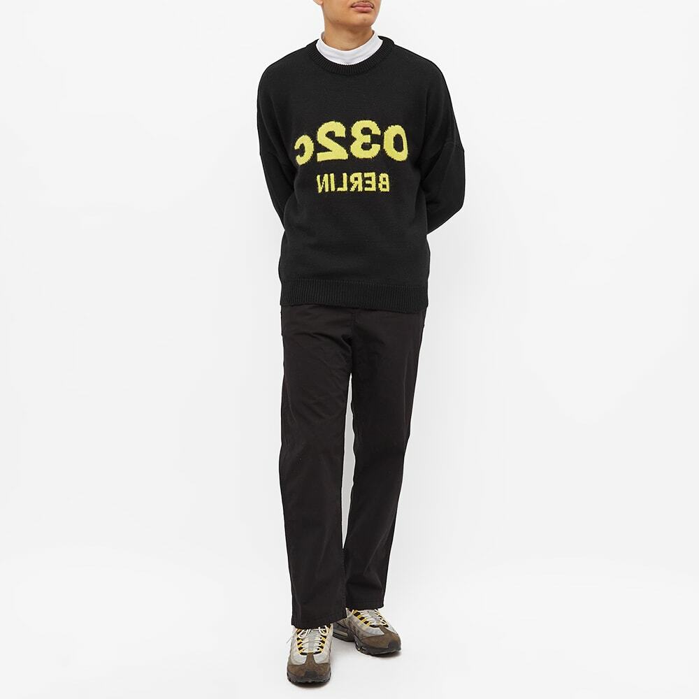 032c Men's Fuzzy 'Selfie' Crew Knit in Black 032c