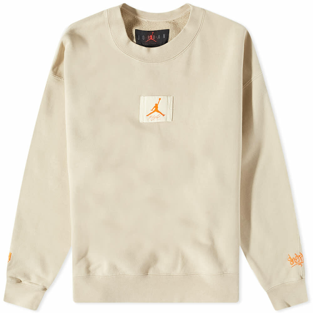 Air Jordan Women's x Shelf Life Crew Sweat in Rattan/Total Orange Nike ...