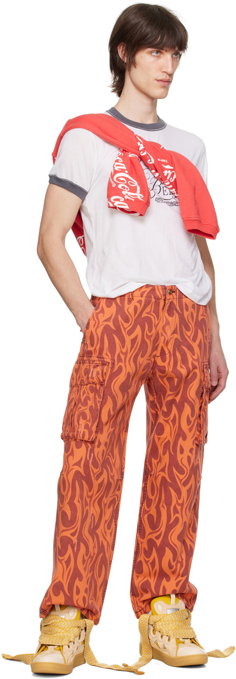 ERL Orange Graphic Cargo Pants ERL
