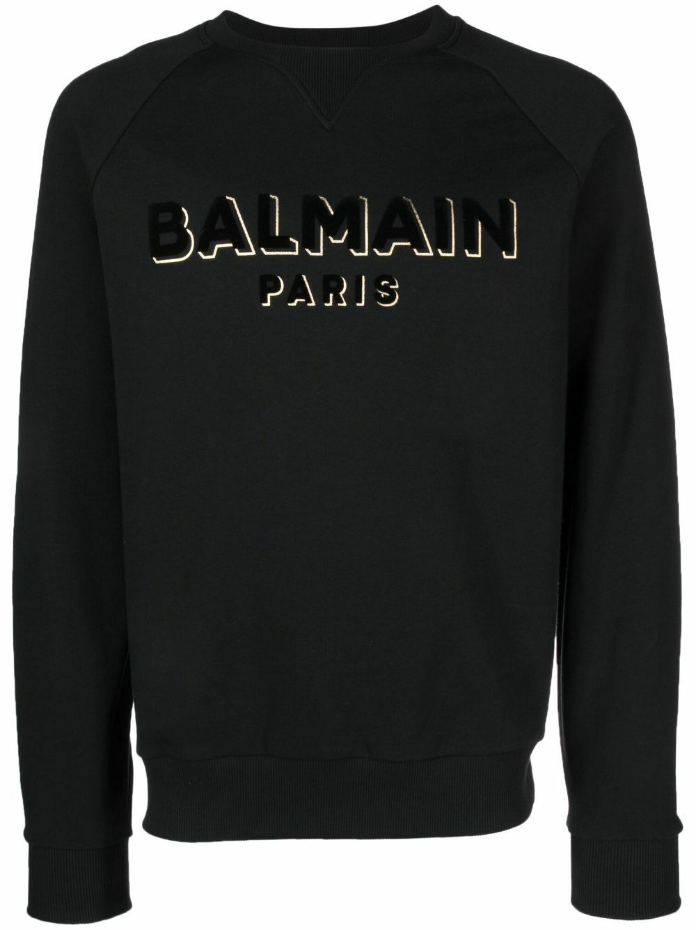 Balmain Black Logo Print Cotton Sweatshirt Balmain