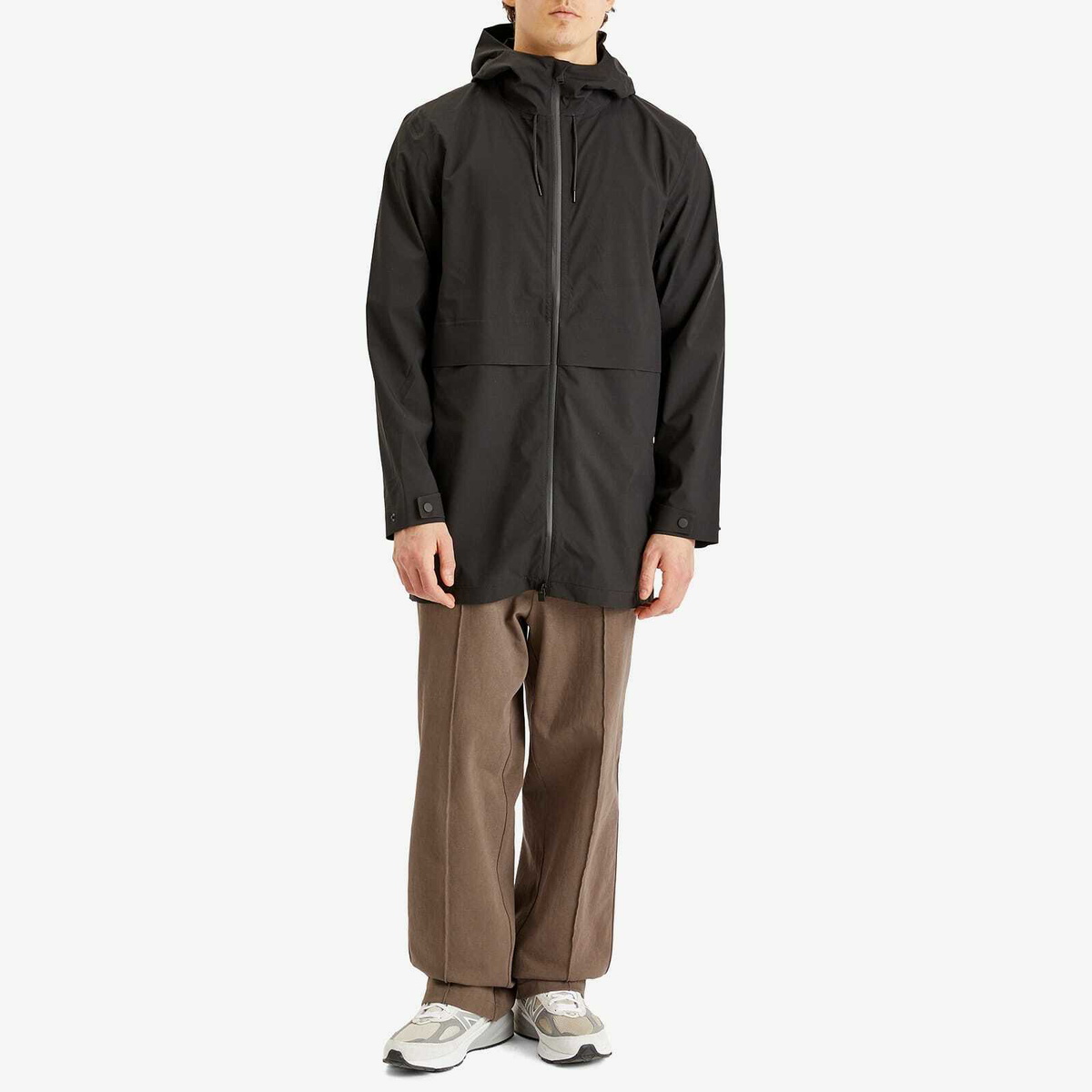 Rains Men's Suva Hardshell Long Jacket in Black Rains
