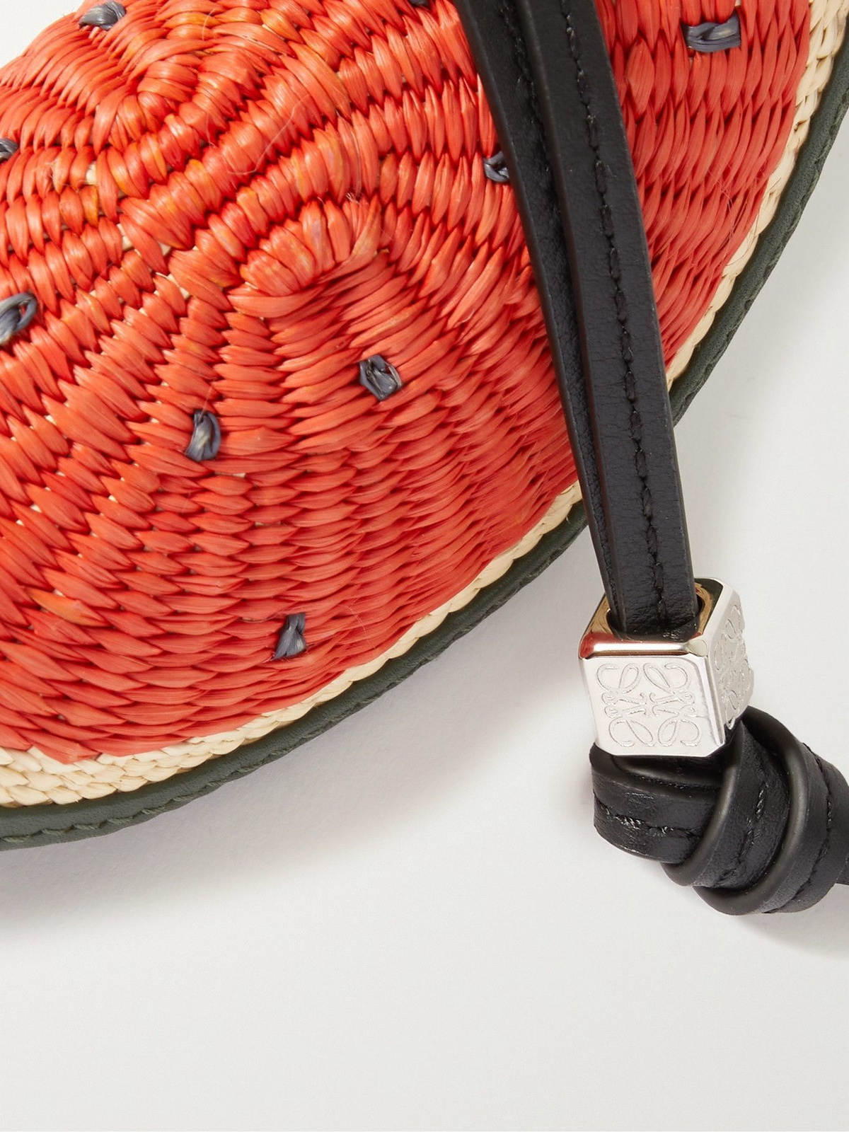LOEWE - Paula's Ibiza Watermelon Woven Raffia and Leather Zip-Around ...