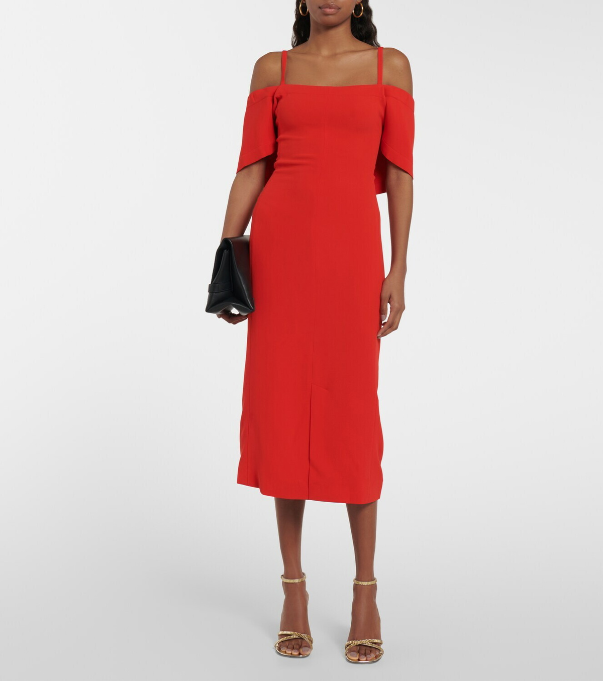 Victoria Beckham Off Shoulder Cady Midi Dress Victoria Beckham