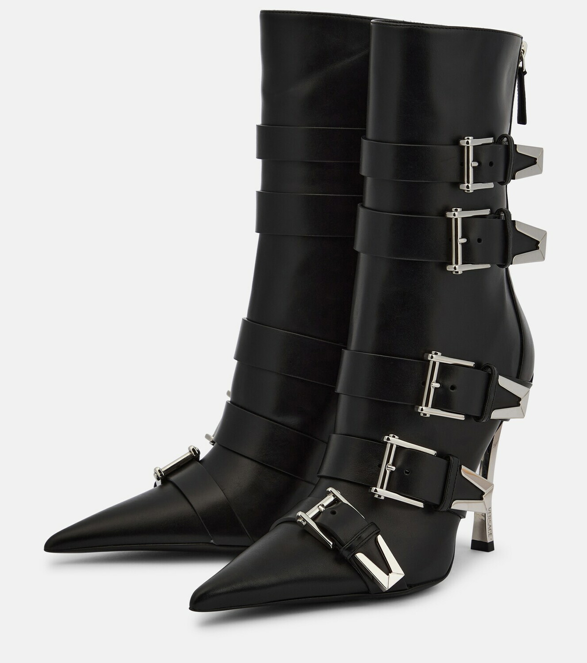 Versace - Pin-Point Buckle leather ankle boots Versace