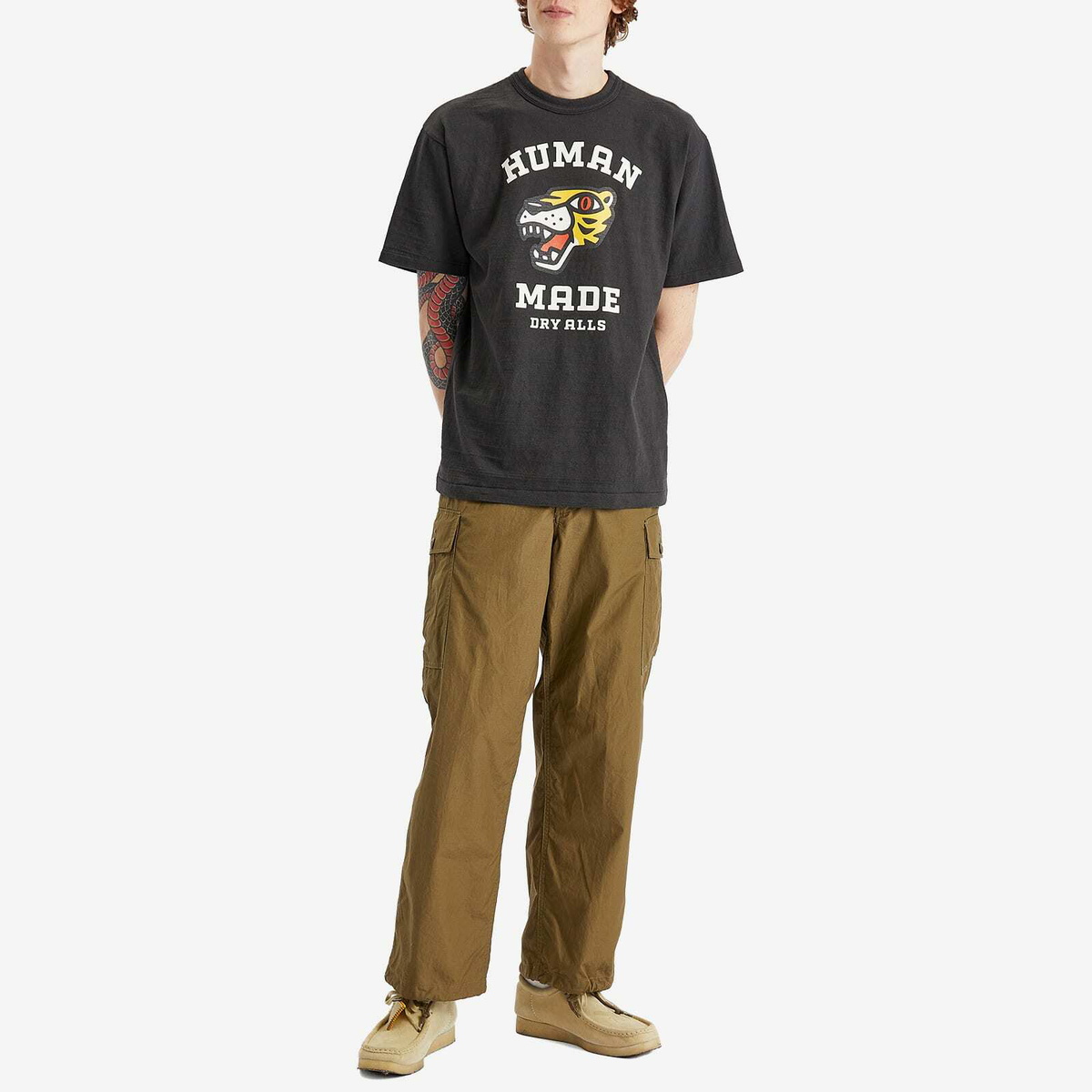 Human Made Men's Tiger Head T-Shirt in Black Human Made