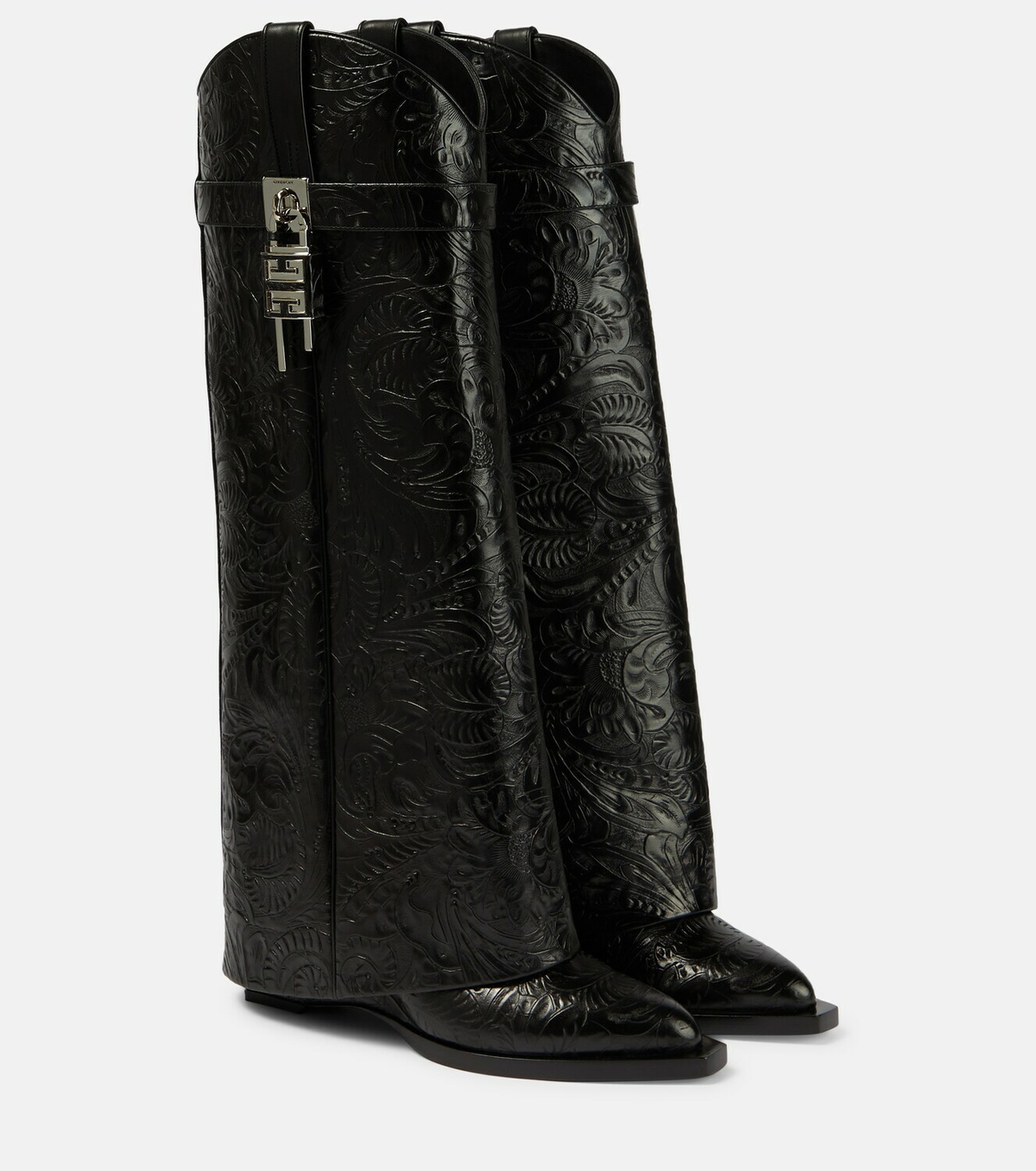 Givenchy Shark Lock Cowboy leather knee-high boots Givenchy