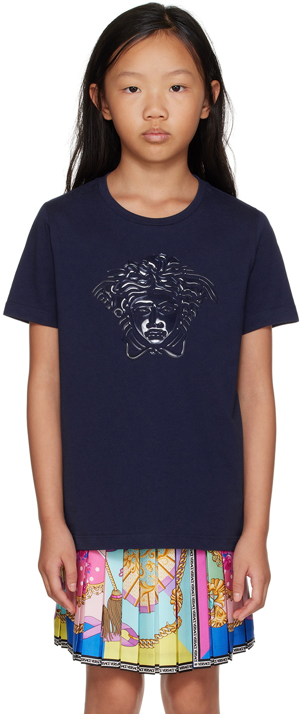 Versace Kids Navy Medusa T-Shirt Versace