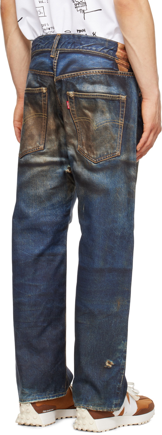 Junya Watanabe Indigo BerBerJin & Levi's Edition Printed Jeans Junya ...