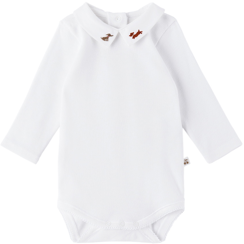 Bonpoint Baby White Juillet Bodysuit Bonpoint