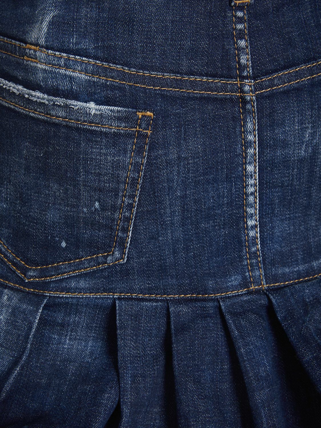 DSQUARED2 - Open-side Ruffed Denim Mini Skirt Dsquared2