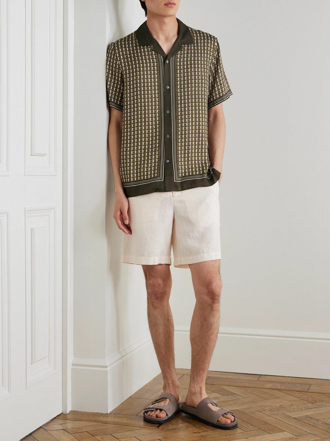 Mr P. - Straight-Leg Linen Shorts - Neutrals Mr P.