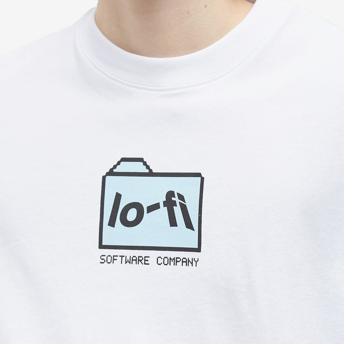 Lo-Fi Men's Folder Logo T-Shirt in White Lo-Fi