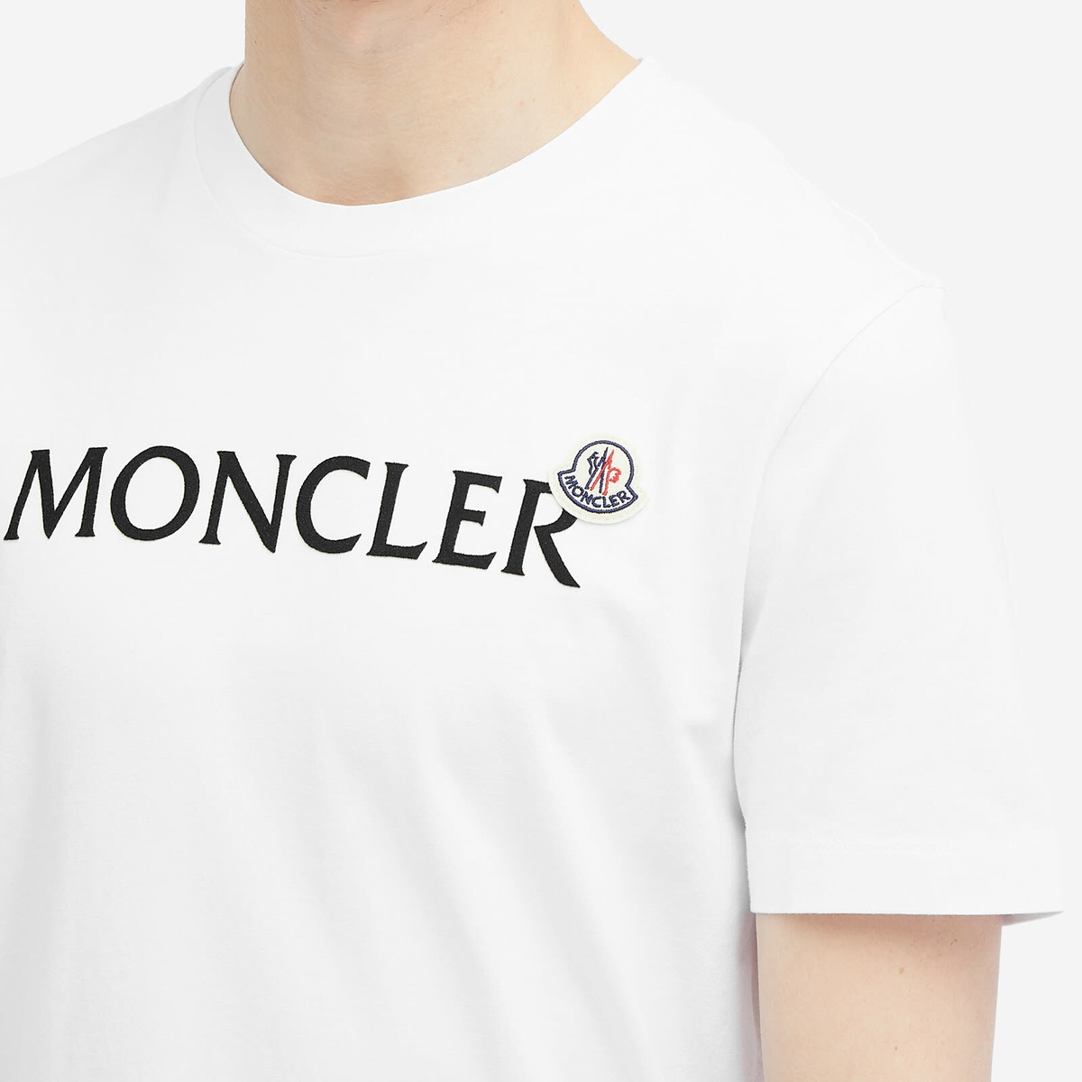 Moncler Men's Text Logo T-Shirt in White Moncler