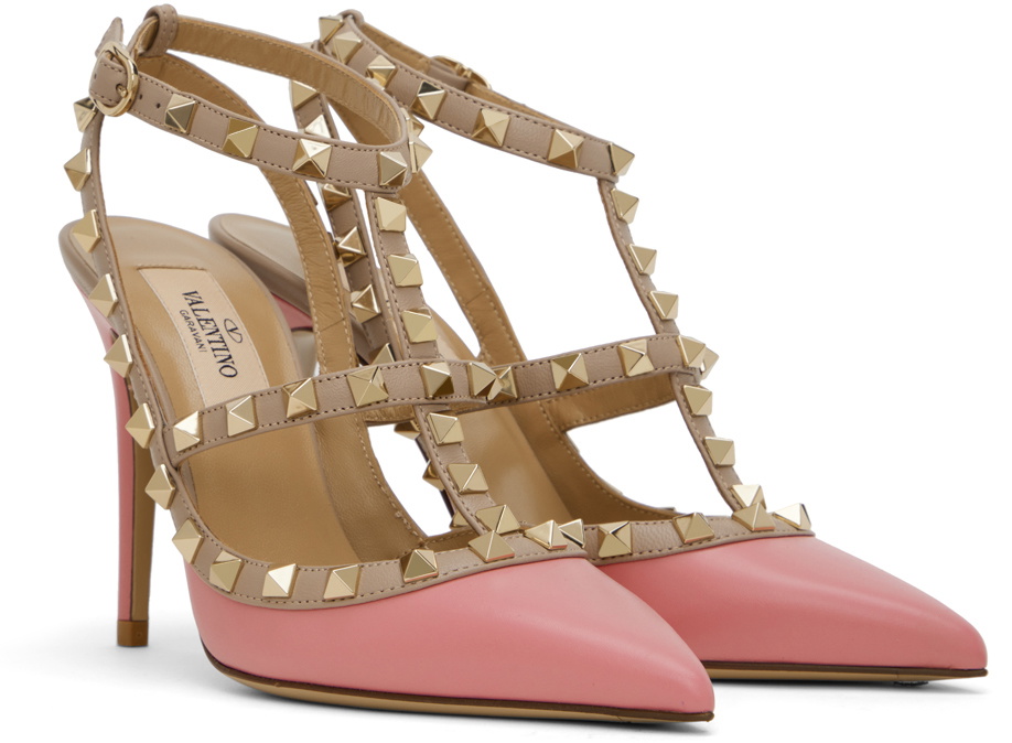 Valentino Garavani Pink Rockstud Cage Heels Valentino Garavani