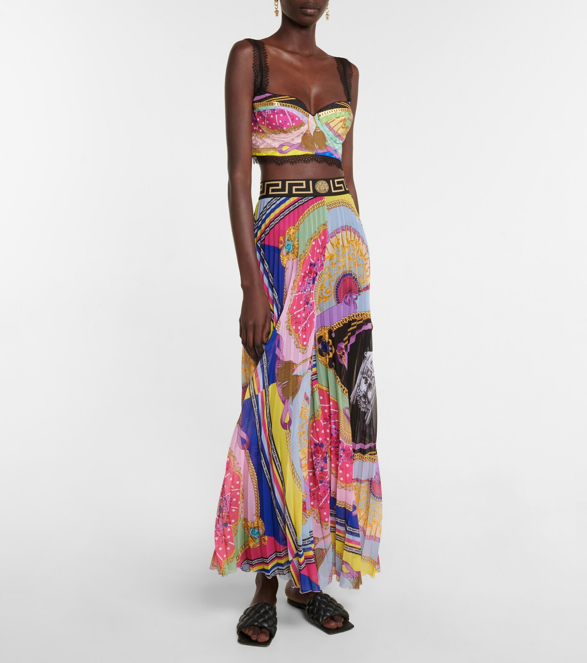 Versace - I Ventagli satin bralette Versace