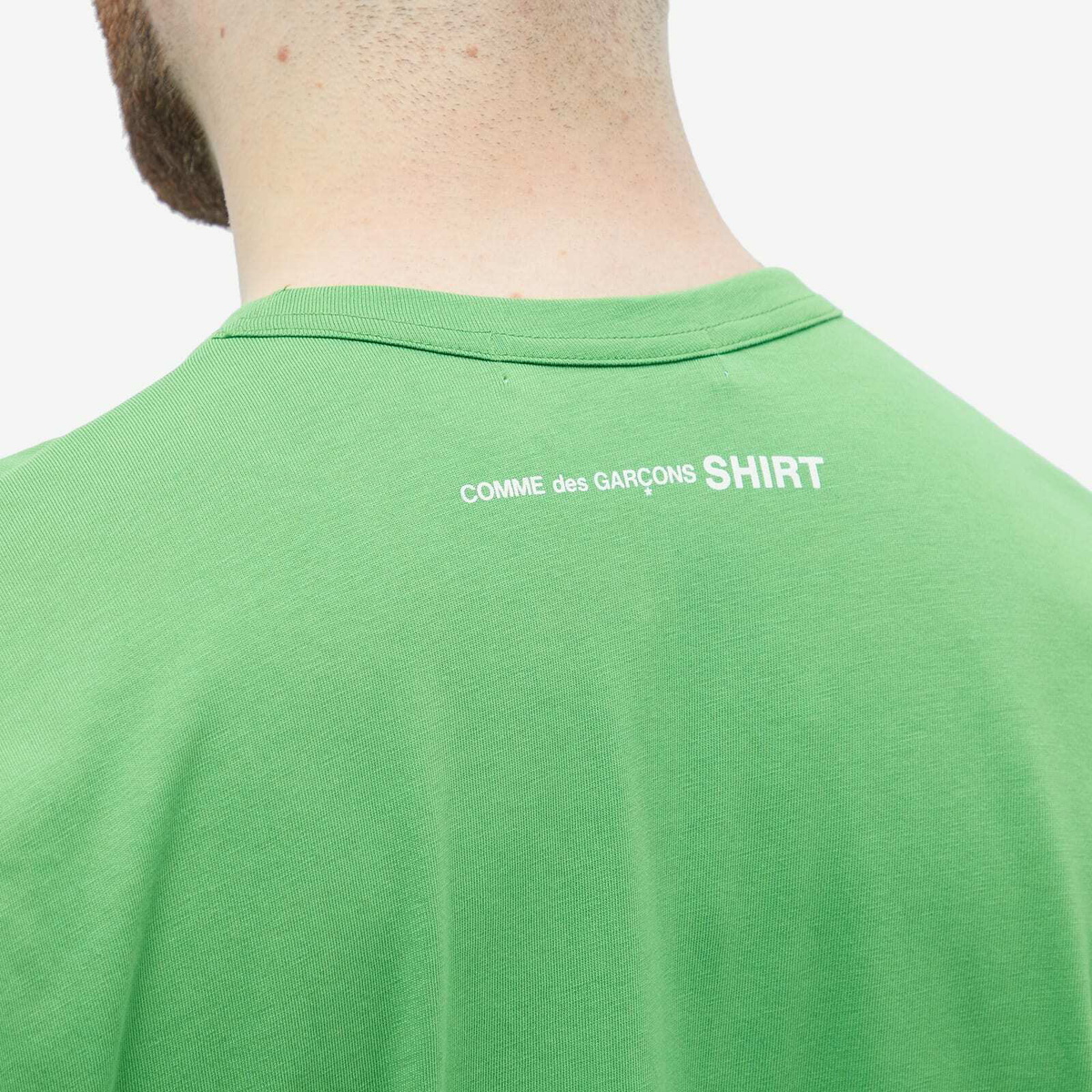 Comme des Garçons SHIRT Men's Oversized Back Neck Logo Tee in Green ...
