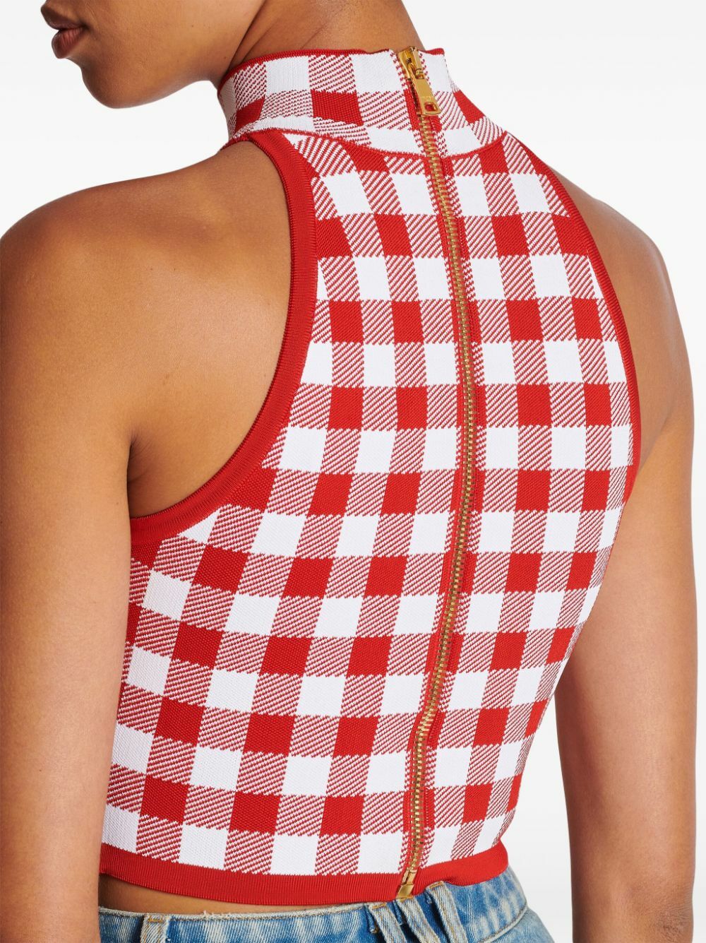 BALMAIN - Vichy Cropped Top Balmain