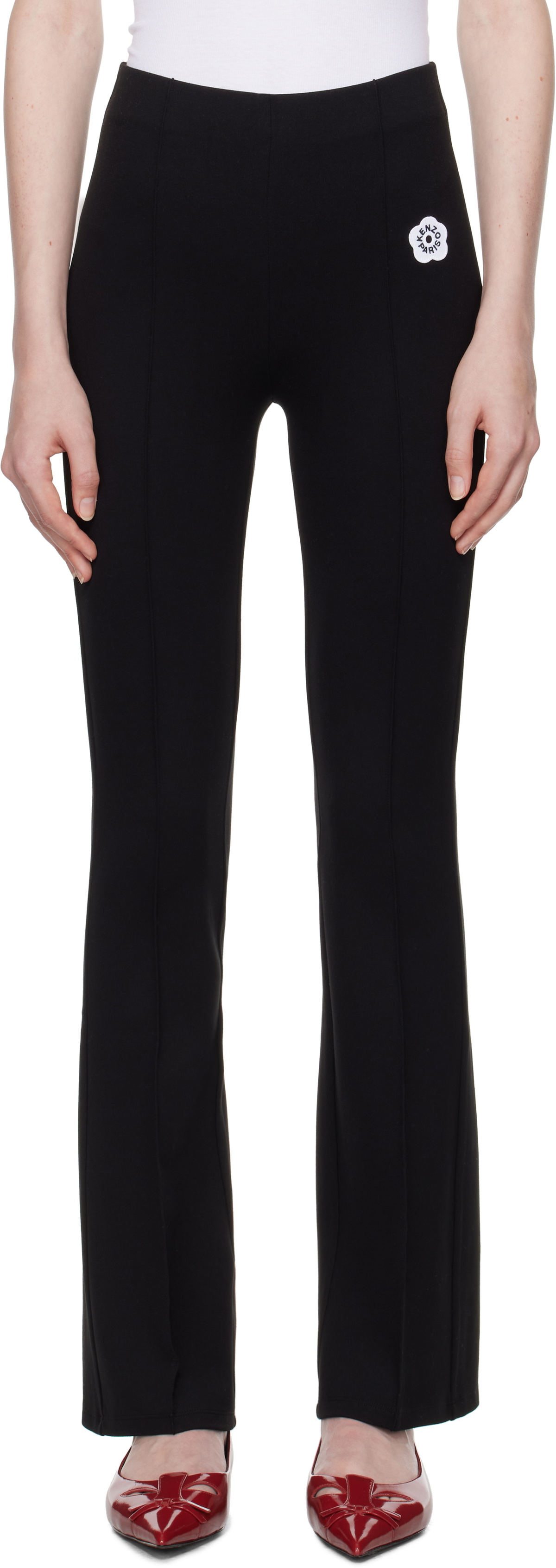 Kenzo Black Kenzo Paris 'Boke Flower 2.0' Embroidered Flare Trousers Kenzo