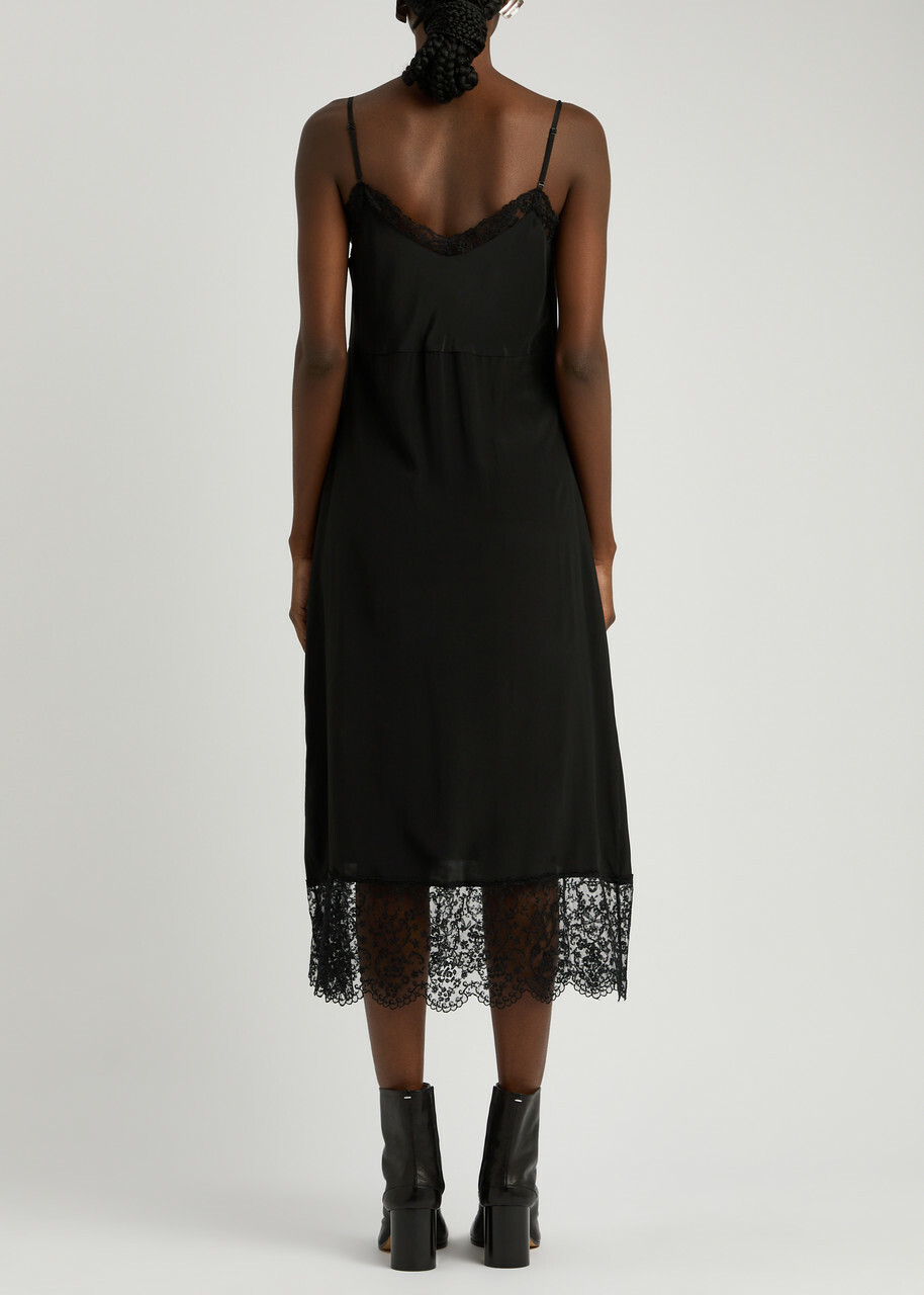 Simone Rocha Lace-trimmed Midi Dress Black Simone Rocha