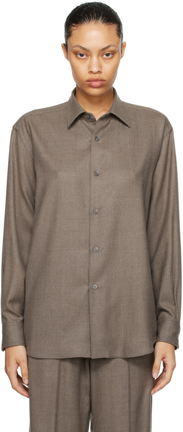 AURALEE Brown Super Light Shirt Auralee