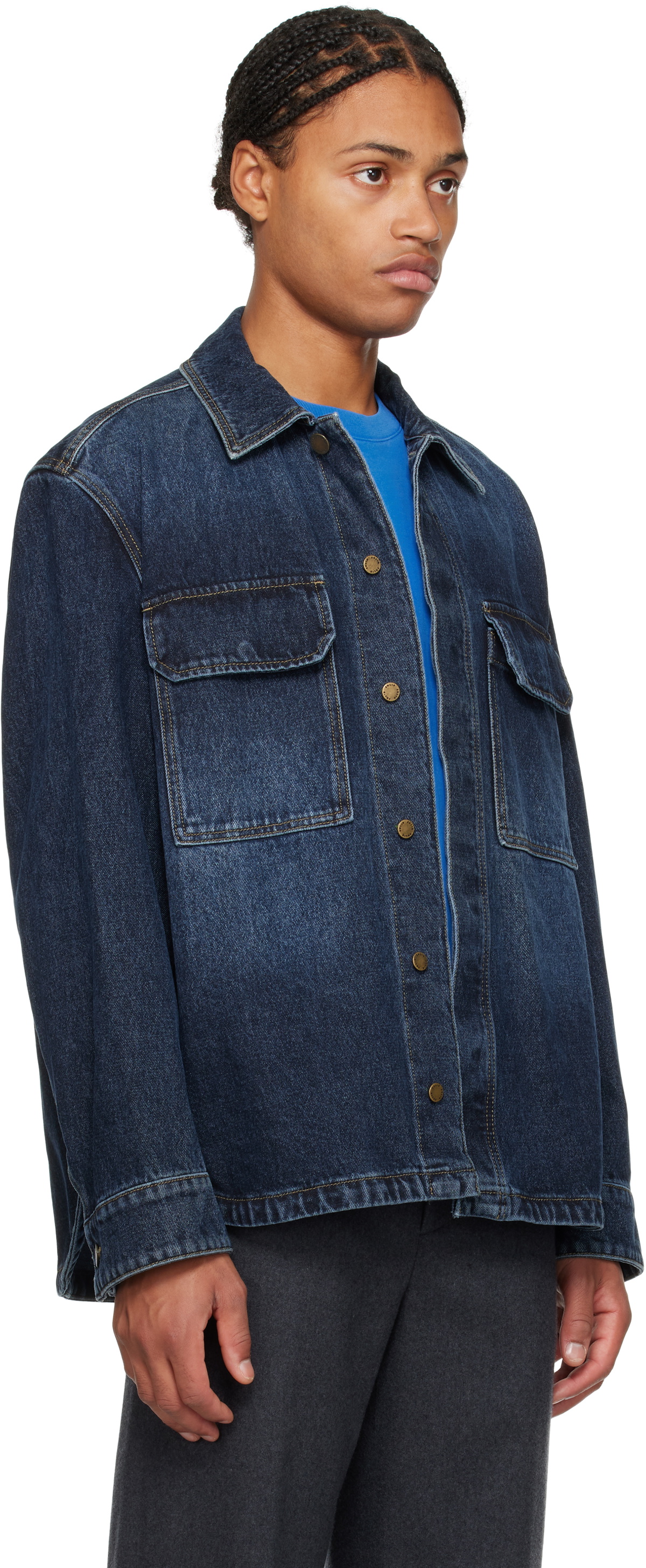 Solid Homme Blue Outer Denim Overshirt Solid Homme
