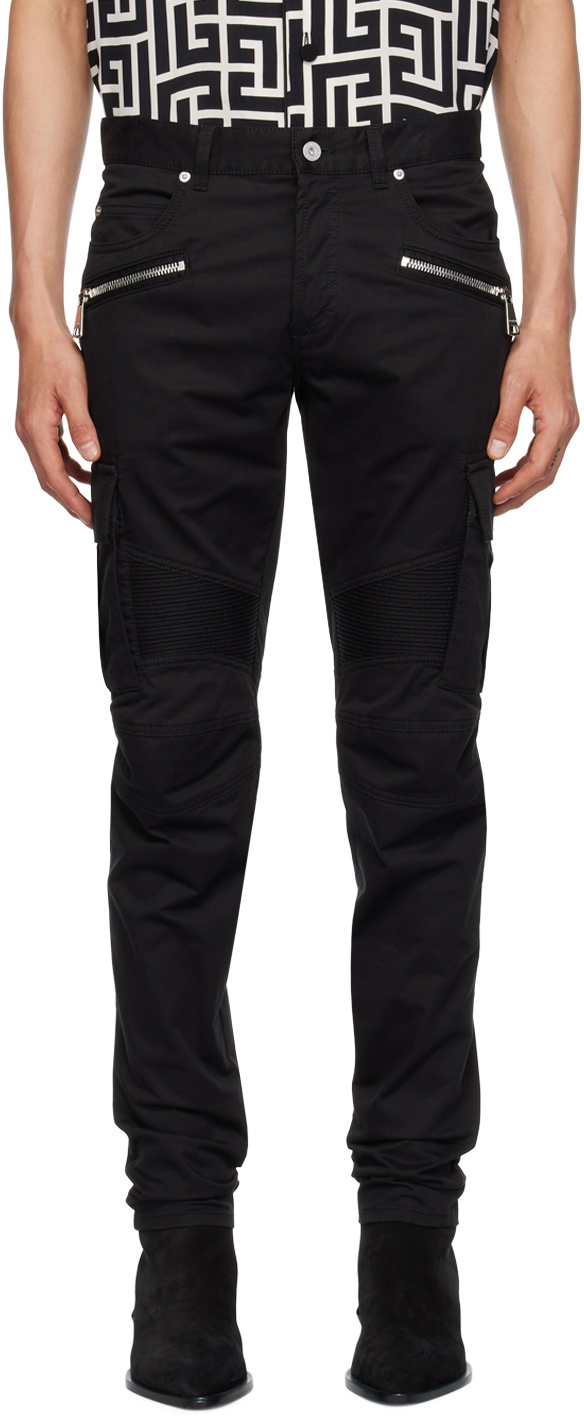 Balmain Black Paneled Cargo Pants Balmain