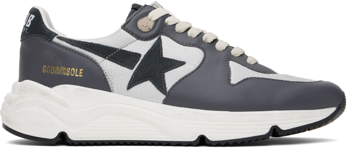 Golden Goose Gray & Silver Running Sole Sneakers Golden Goose Deluxe Brand