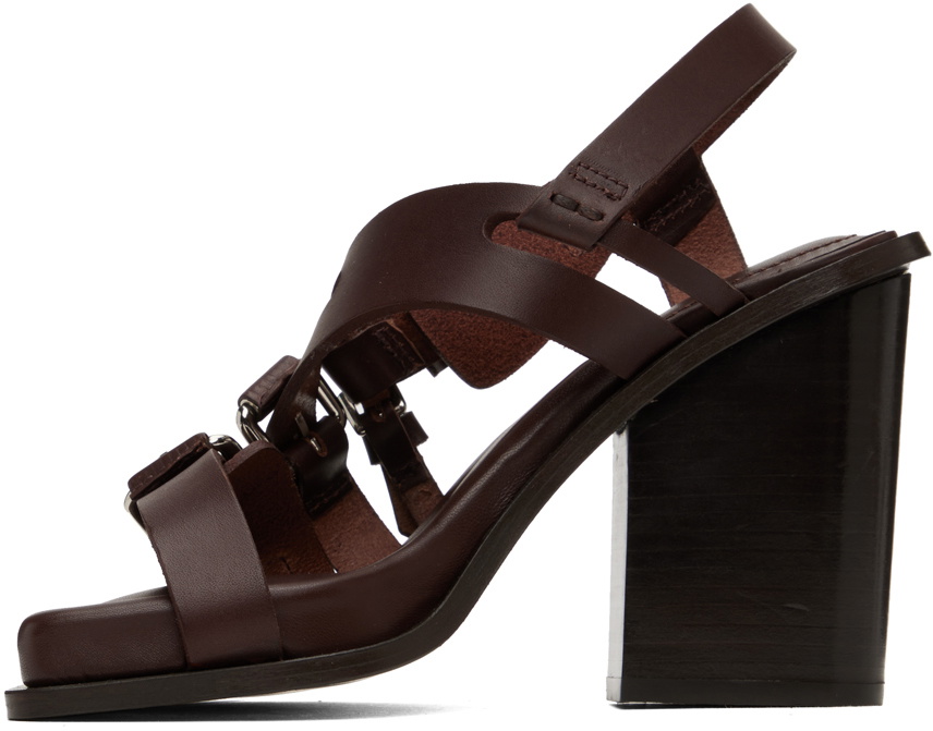 LEMAIRE Brown Square Heeled 100 Sandals Lemaire
