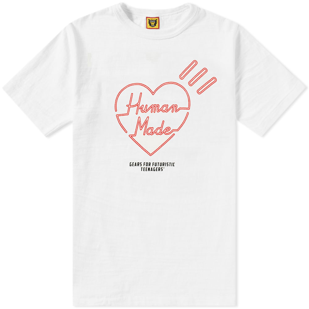 Human Made Red Line Heart Tee White Human Made