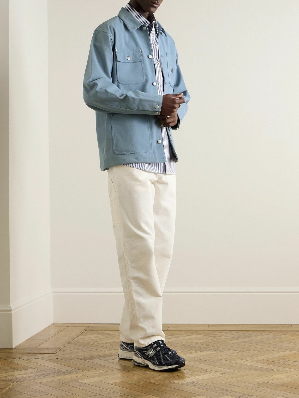 Carhartt WIP - Michigan Faux Suede Chore Jacket - Blue Carhartt WIP