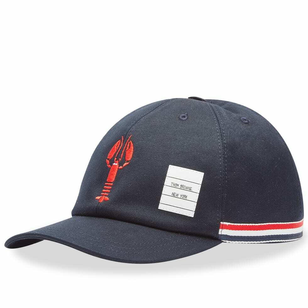 Thom Browne Men's Lobster Embroidered Baseball Cap in Navy Thom Browne
