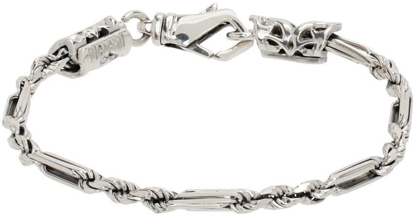 Emanuele Bicocchi Silver Figaro Rope Chain Bracelet Emanuele Bicocchi