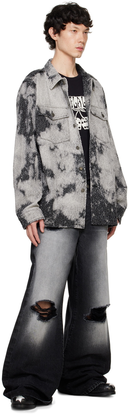 COÛT DE LA LIBERTÉ Black & Gray Ian Rigid Loop Denim Jacket COÛT DE LA ...