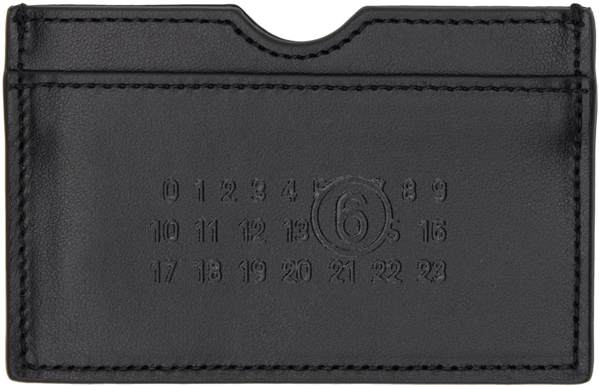 MM6 Maison Margiela Black Embossed Card Holder MM6 Maison Margiela