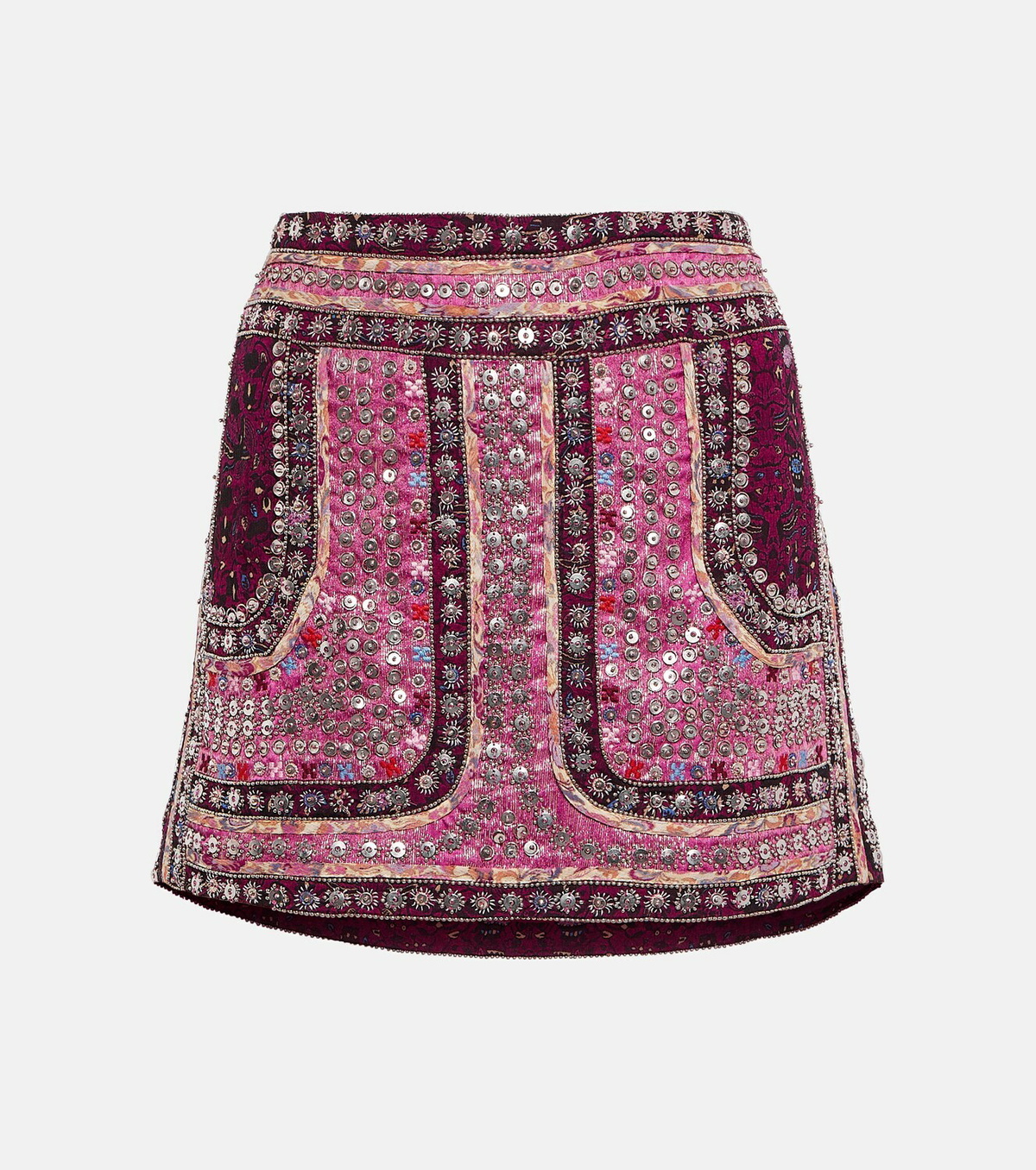 Isabel Marant Oneila patchwork silk miniskirt Isabel Marant