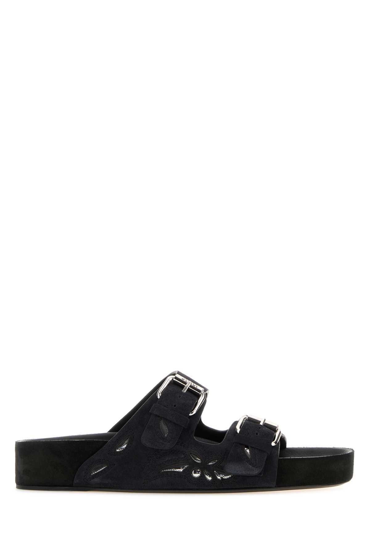 Isabel Marant Black Suede Lennyo Slippers Isabel Marant