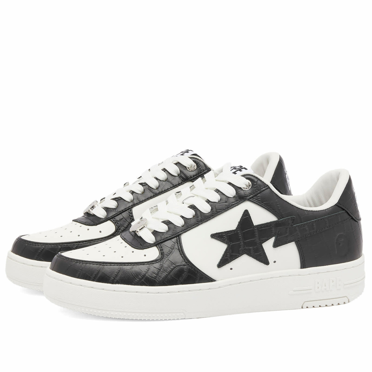A Bathing Ape Men's Croc Printed Bape Sta Sneaker in Black/White A ...