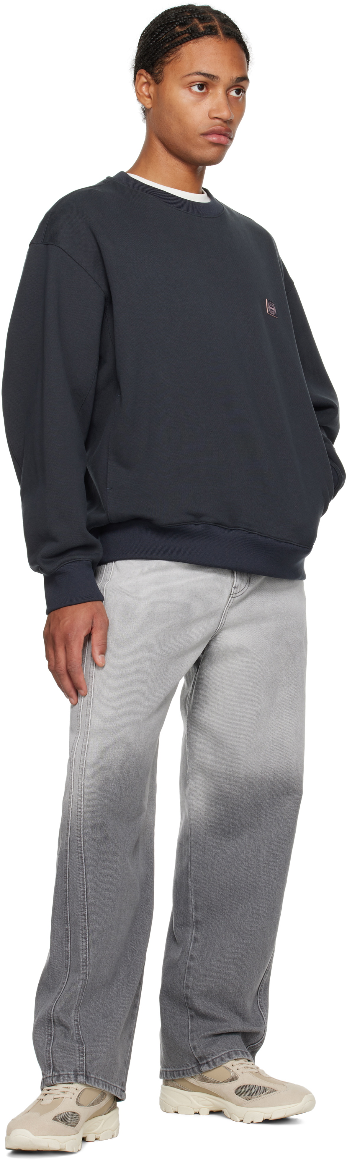 Solid Homme Gray Gradient 'Solid' Sweatshirt Solid Homme