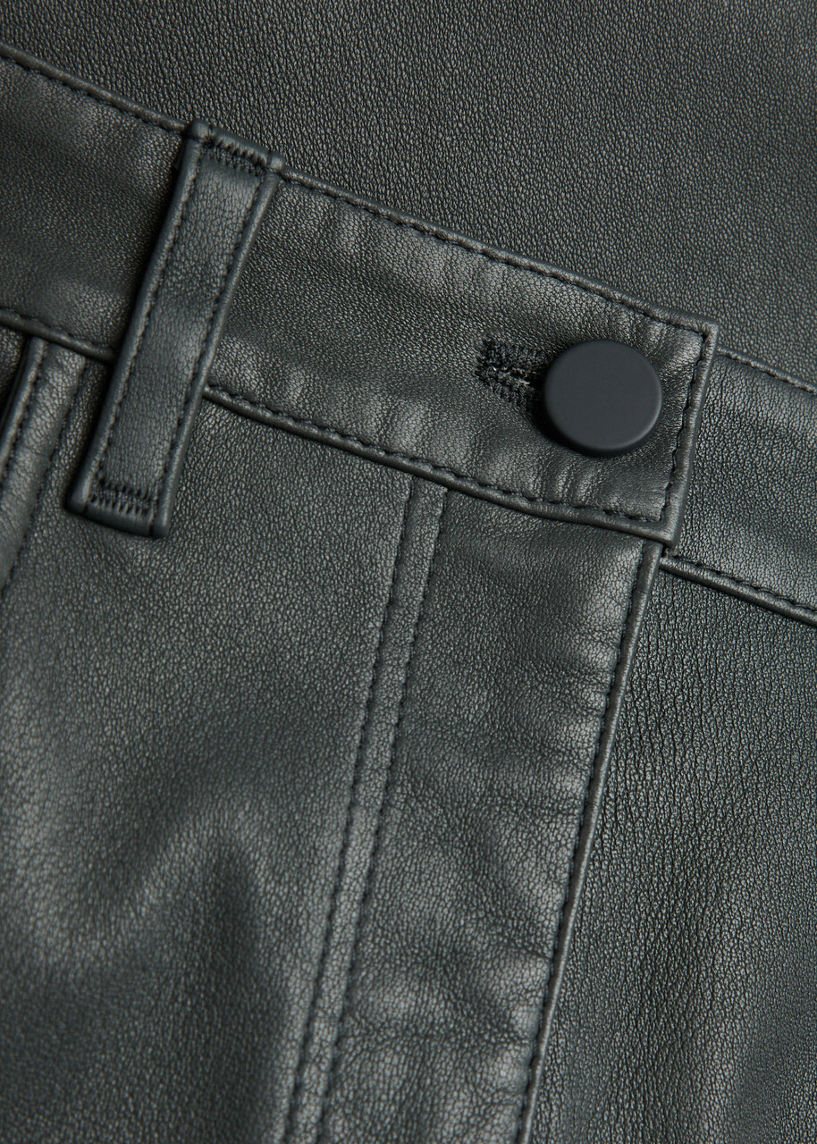 Joseph Duke Flared-leg Leather Trousers Grey Joseph