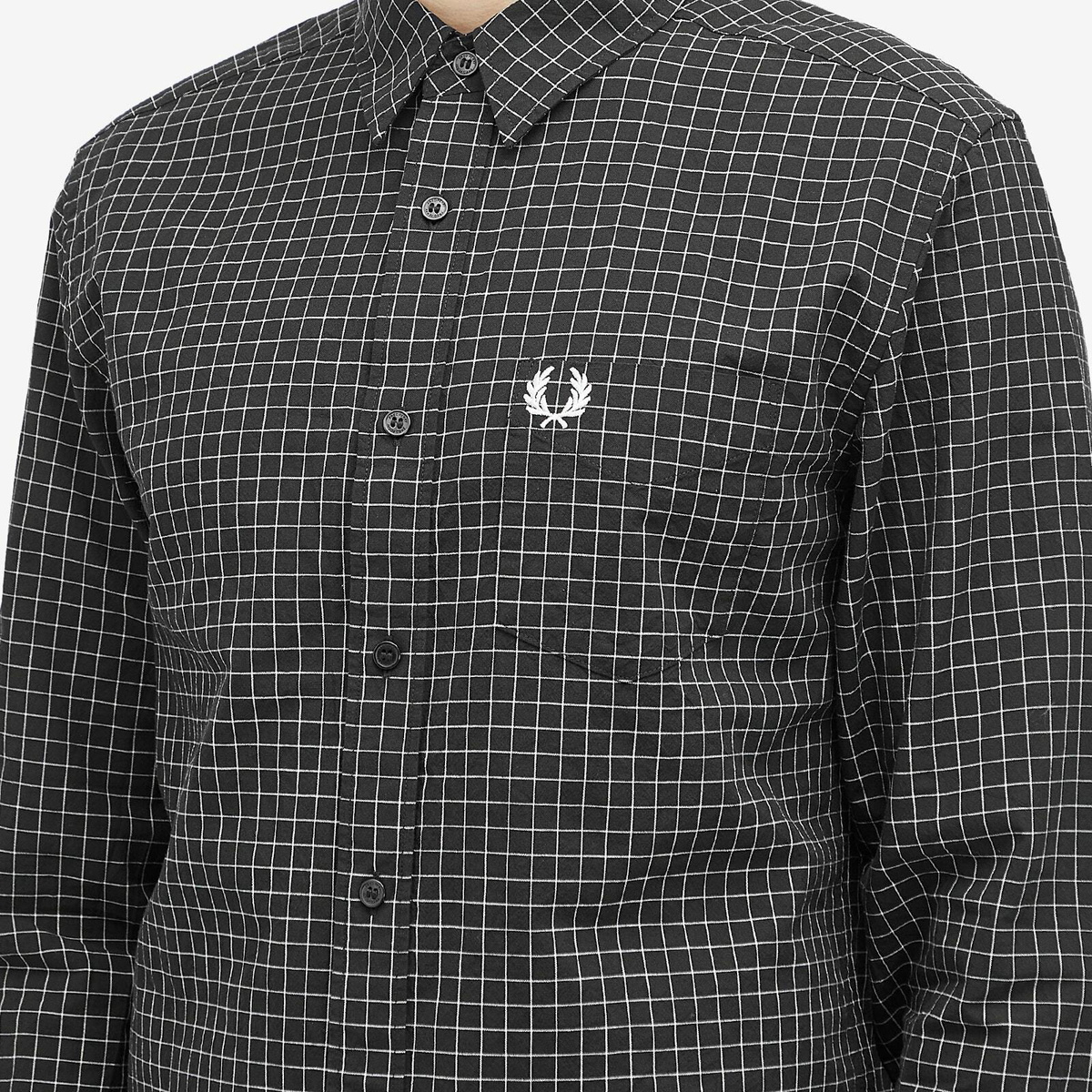 Fred Perry Men's Grid Check Shirt in Black Fred Perry